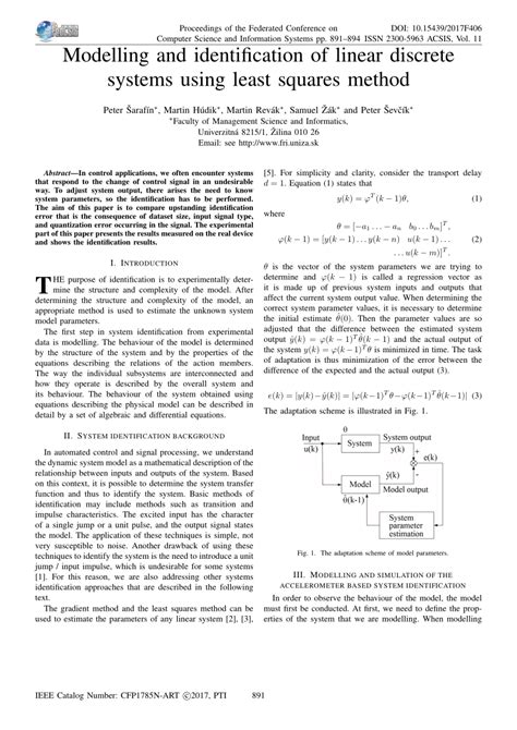 pdf modelling and identification of linear discrete systems using least squares method