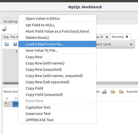 mysql how to add add an image in a table using mysqlworkbench stack overflow