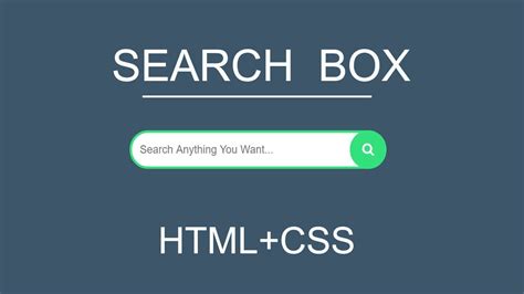 stylish search box with icon with html css by learn web code youtube