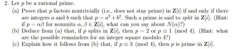 solved 2 let p be a rational prime a prove that p