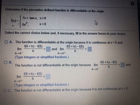 solved determine if the piecewise defined function is
