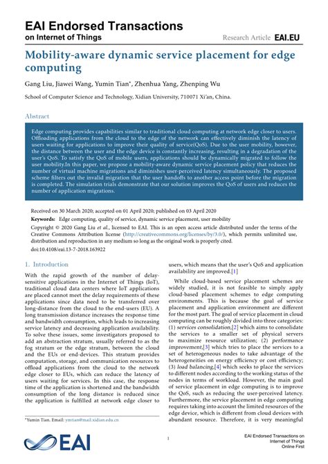 pdf mobility aware dynamic service placement for edge computing