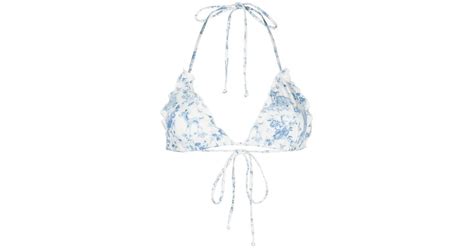 Frankies Bikinis X Gigi Hadid Floral Print Halterneck Bikini Top In Blue Lyst