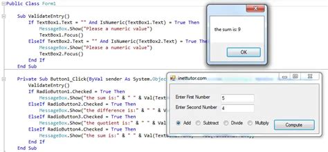 Basic Calculator In Visual Basic Net INetTutor