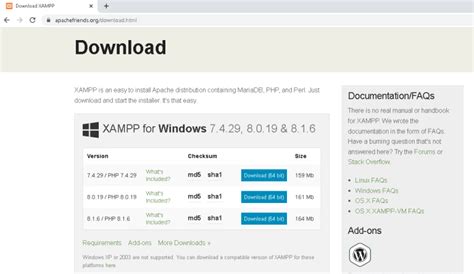 how to install and configure xampp on windows server