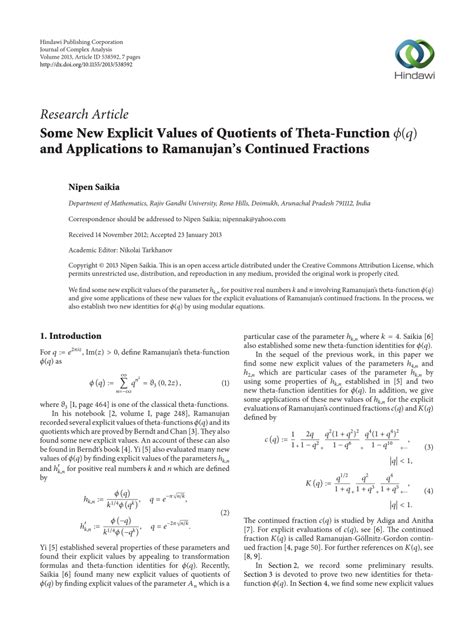 pdf some new explicit values of quotients of theta function and applications to ramanujan s