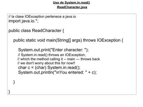 import public class readcharacter { public static void main