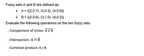 solved fuzzy sets a and b are defined as