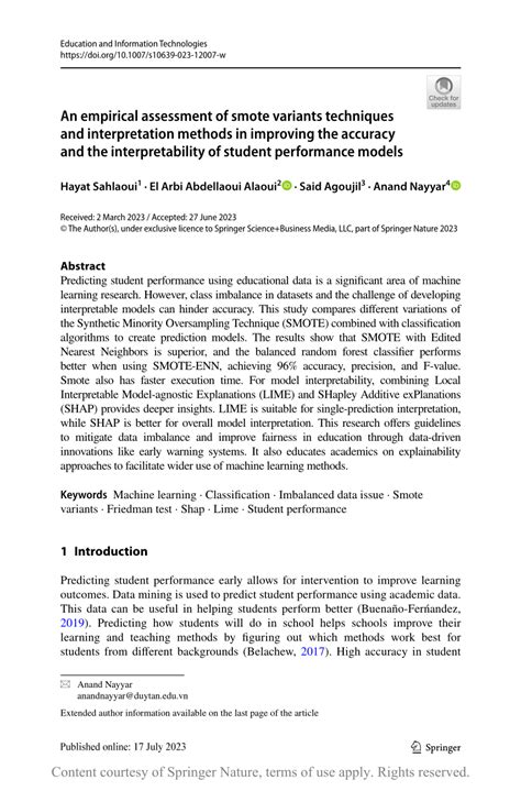 an empirical assessment of smote variants techniques and interpretation methods in improving the