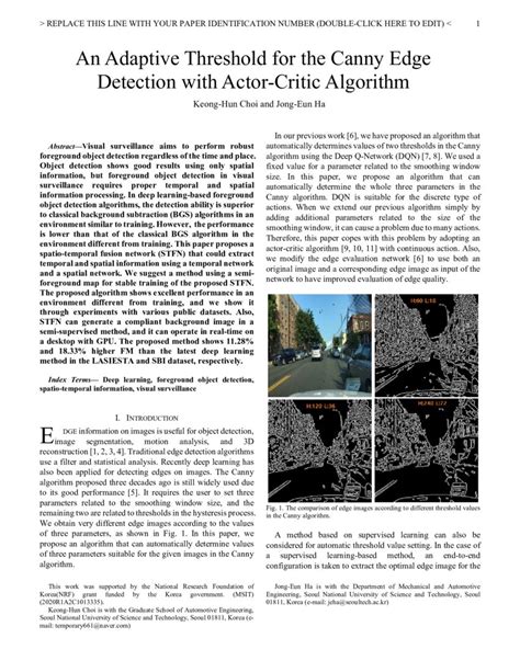 an adaptive threshold for the canny edge detection with actor critic algorithm deepai