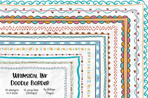 Whimsical Ink Doodle Border Graphic By Qidsign Project Creative Fabrica
