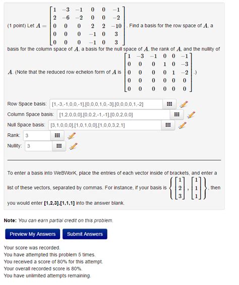 solved find a basis for the row space of a a basis for the
