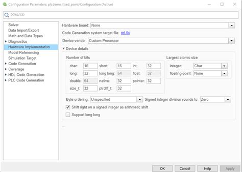 fixed point simulink plc coder structured text code generation matlab and simulink