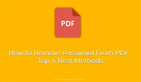 how to remove password from pdf top 4 best methods crazy tech tricks