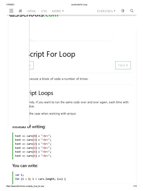 javascript for loop pdf control flow java script