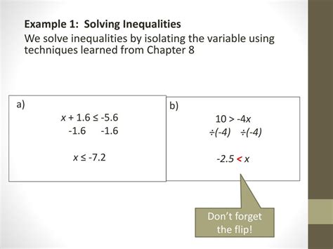 9 2 solving single step inequalities ppt download