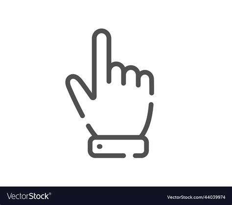 Hand Cursor Line Icon Click Action Sign Royalty Free Vector