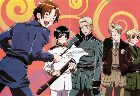 Hetalia Axis Powers America Germany Japan North Italy United Kingdom Male Crease Scanning