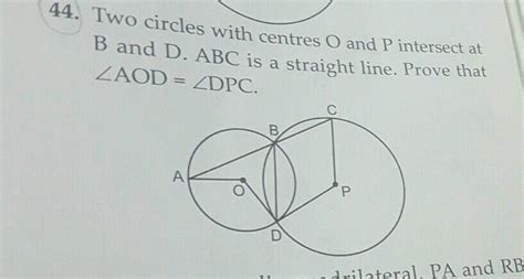 two circles intersect at p and q through p a straight line apb is drawn to meet the circles