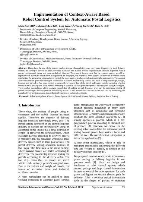 pdf implementation of context aware based robot control context aware system based on