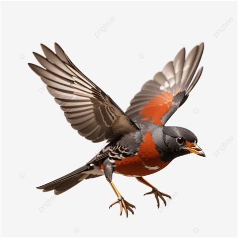 Closeup Studio Portrait Of American Robin Turdus Migratorius Closeup