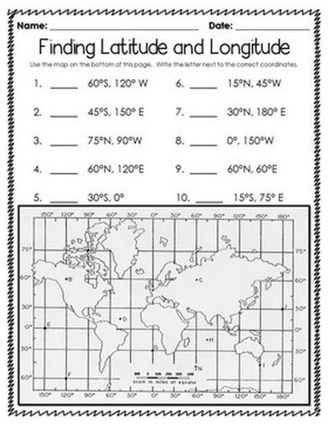 Longitude Latitude Worksheets