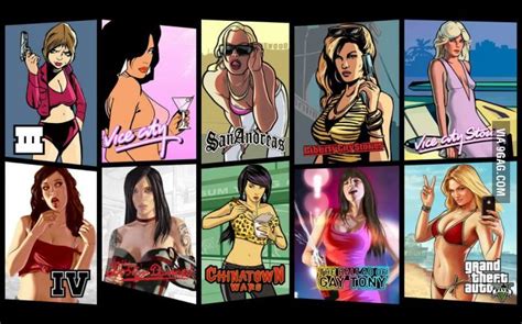 Gta Girls Over The Years Gaming Grand Theft Auto Grand Theft Auto Artwork Gta City