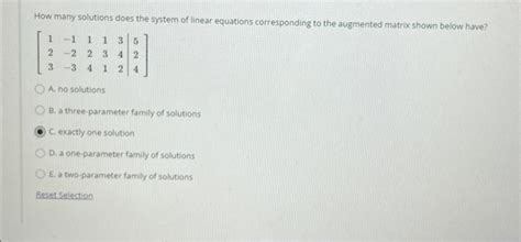 Solved How Many Solutions Does The System Of Linear Equa