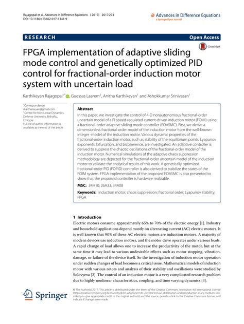 pdf fpga implementation of adaptive sliding mode control and genetically optimized pid control
