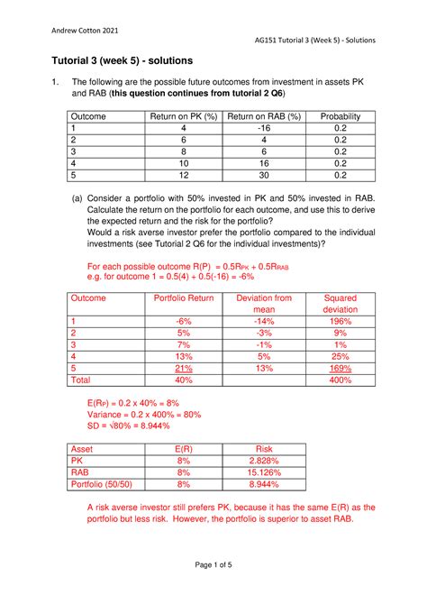 tutorial 3 week 5 solutions ag151 tutorial 3 week 5 solutions tutorial 3 week 5