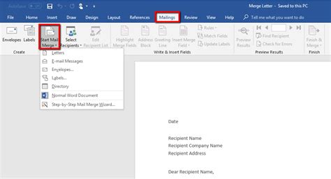 how to perform a mail merge in word using an excel spreadsheet clientlook