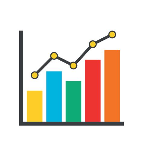 Colorful Business Graph Icon Clipart Graphic Vector 7956533 Vector Art