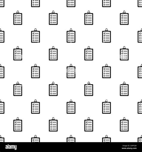 Clipboard With Checklist Pattern Simple Style Stock Vector Image Art