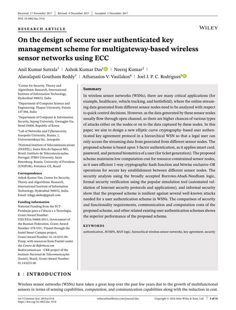 pdf on the design of secure user authenticated key management scheme for multigateway based