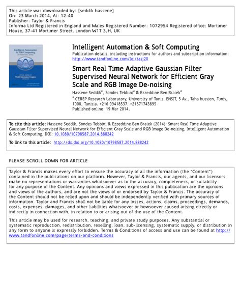 pdf smart real time adaptive gaussian filter supervised neural network for efficient gray