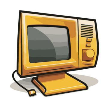 Computer Monitor Vector Sticker Clipart An Analog Television Showing