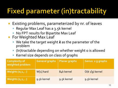 ppt fixed parameter tractability and kernelization for the maximum leaf weight spanning tree