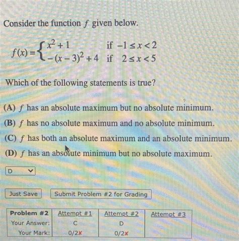 solved consider the function f given below if 1 ≤x