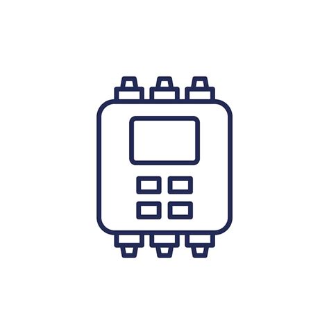 premium vector plc line icon on white programmable logic controller