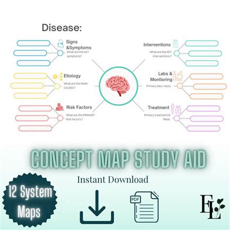 PRINTABLE Nursing Concept Map System Based Nclex Prep Nursing Notes