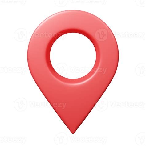 3d Render Red Pin Map Location Pointer Icon 24831288 Png