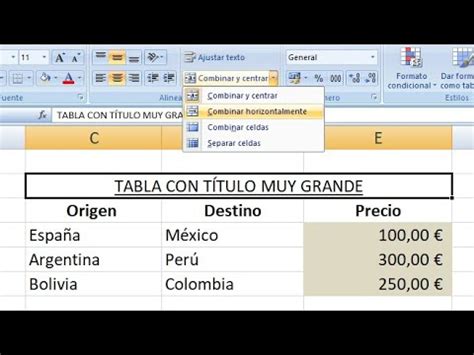 Como Combinar Celdas En Excel YouTube