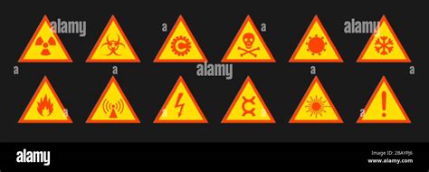 Triangular Signs Of A Hazard Warnings Triangular Signs With Varied
