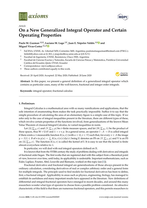 pdf on a new generalized integral operator and certain operating properties