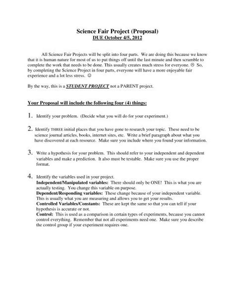 Science Proposal Ideas
