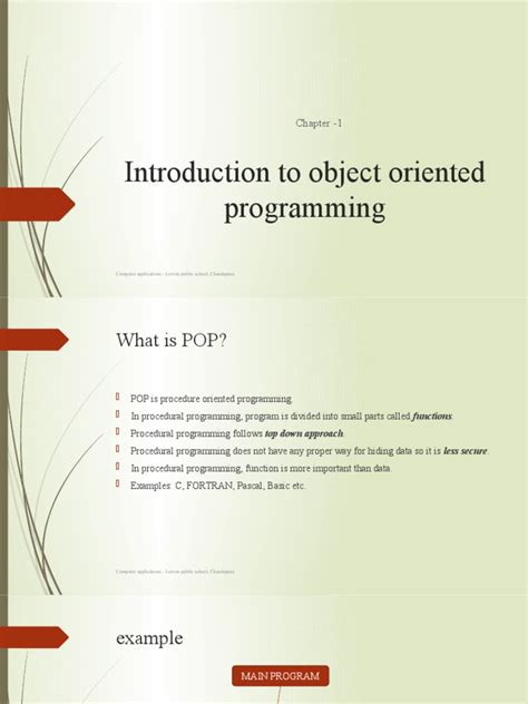 introduction to object oriented programming chapter 1 pdf object oriented programming