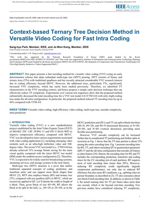pdf context based ternary tree decision method in versatile video coding for fast intra coding