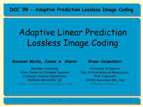 ppt adaptive linear prediction lossless image coding powerpoint presentation id 9546284