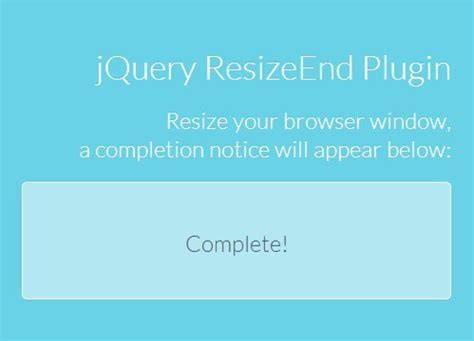 JQuery Plugin To Handle End Of Window Resize Event ResizeEnd Free