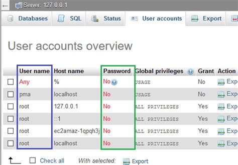 cara melihat password database di phpmyadmin xampp